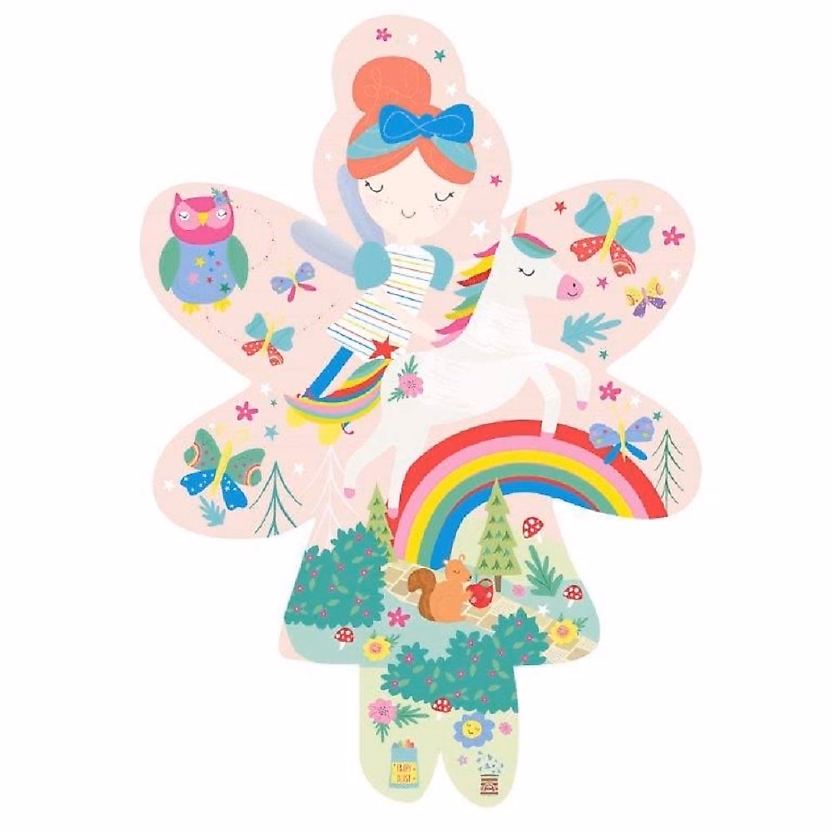 Floss & Rock 42P6331 Fairy Shaped Rainbow Fairy Jigsaw with Shaped Box, 20-Piece Set