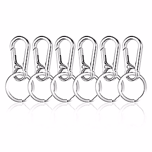 erduoduo 6 Pack keyring clip，Keychain Holder,Heavy Duty Carabiner Clip, Key Ring Chain Holder,Keychain Clip Organizer for Car/Key Finder, Clip for Keys