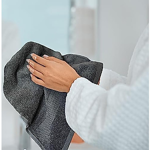 White Classic Luxury Hand Towels for Bathroom-Hotel-Spa-Kitchen-Set - Circlet Egyptian Cotton - 16x30 Inches - Set of 6 (Gray)