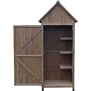 MUWIZ Outdoor Storage Shed, Storage Shed and Tool Shed Outdoor Storage Shed, Wooden Garden House Tool Box Farm Implement Storage Room Sundries Storage Cabinet