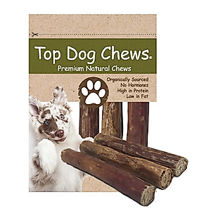 Top Dog Chews - 5"-6" Beef Esophagus Stuffed with Ground Bully Stick- All Natural Dog Treat- 3 Pack
