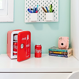 Coca-Cola Classic Coke Bottle 4L Mini Fridge Bundle with 12 oz Stainless Steel Tumbler