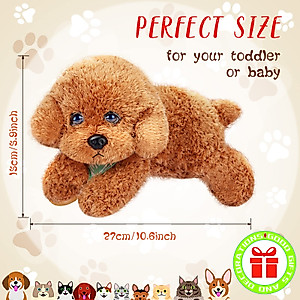 2 Pcs Plush Stuffed Golden Poodle Dog Plush Animals Soft Toy Stuffed Puppy Adorable Plush Puppy Toys for Preschool Birthday Party Supplies (Toy Poodle, 10.6 Inch)