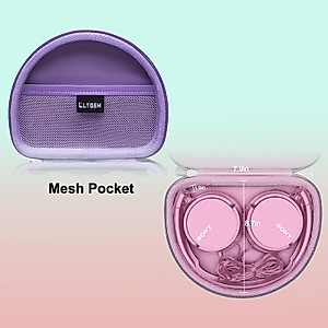 LTGEM Case Compatible with Sony MDR-ZX110 / MDRZX110AP / MDRZX110NC / MDR-ZX310AP ZX Series Wired On-Ear Headphones, Black+Grey(Case Only)