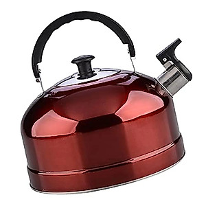 WLTK Teakettle Stainless Steel Whistling Kettle Induction Cooker Teapot Red 4L