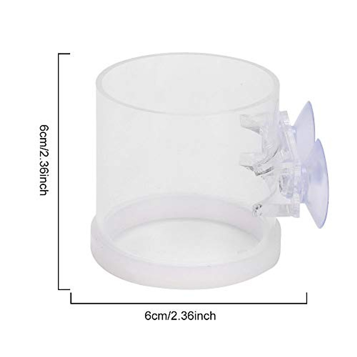 Fish Tank Suction Cup Feeder Acrylic Transparent Fish Ring Food Feeder Clear Fish Feeding Ring with Anti-Collision Strip for Aquarium Fish Tank