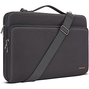 DOMISO 15.6 Inch Laptop Bag Cover Waterproof Notebook Shockproof Sleeve Case Shoulder Bag Protective Cover for 15.6" HP 15/ThinkPad E575/Dell/Lenovo IdeaPad S510/Dell XPS 15,Black