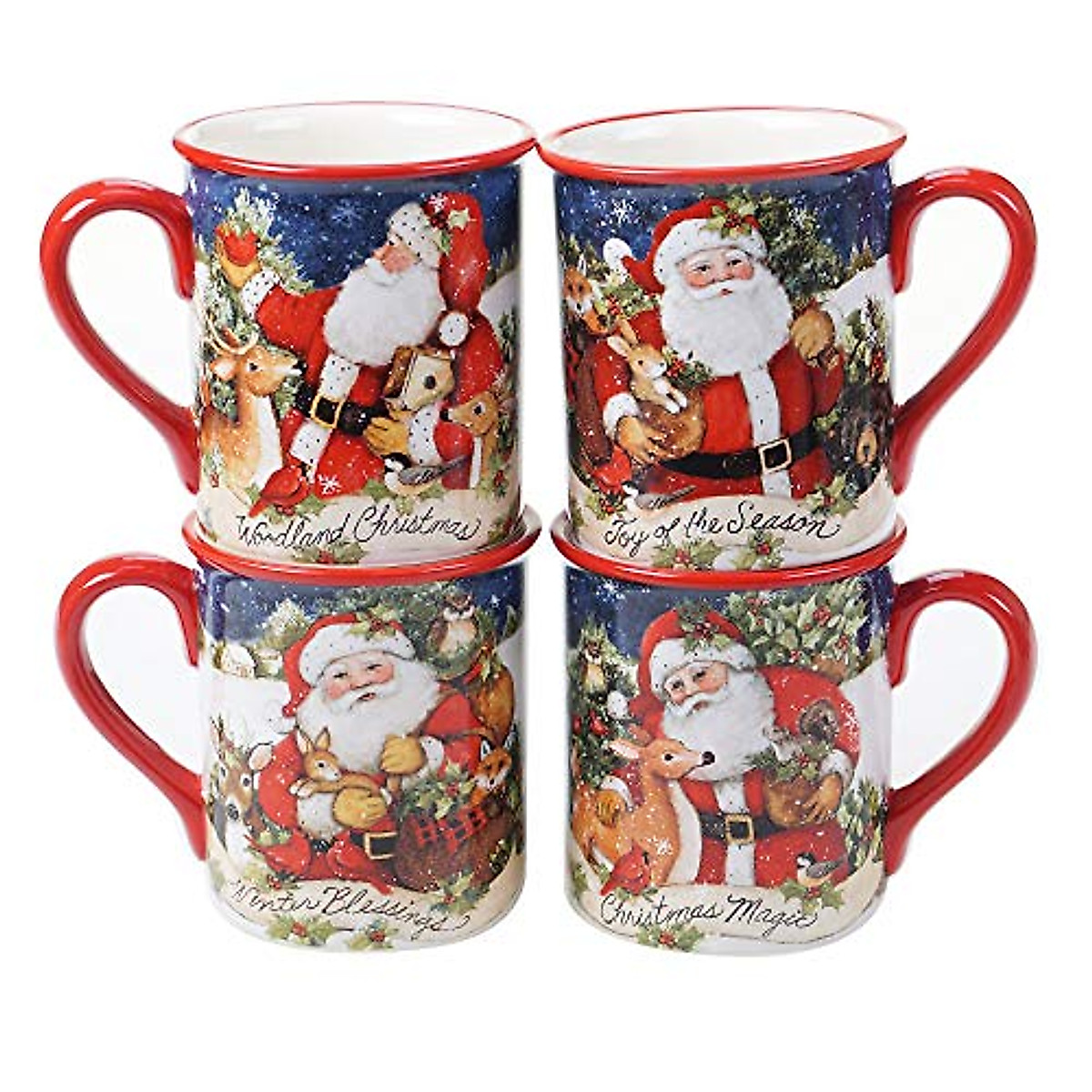 Certified International Magic of Christmas Santa 16pc Dinnerware Set, Service for 4, Multicolored