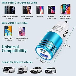 USB C Car Charger for iPhone 14 13 12 Pro Max/12 Mini 11 SE XS XR 8,30W 2-Port Fast Car Adapter Type C PD Car Plug for Samsung Galaxy S23 S22 S21 FE Ultra S20 Z Flip4 Fold4 A14 5G A13 A53 A03s A52 A32