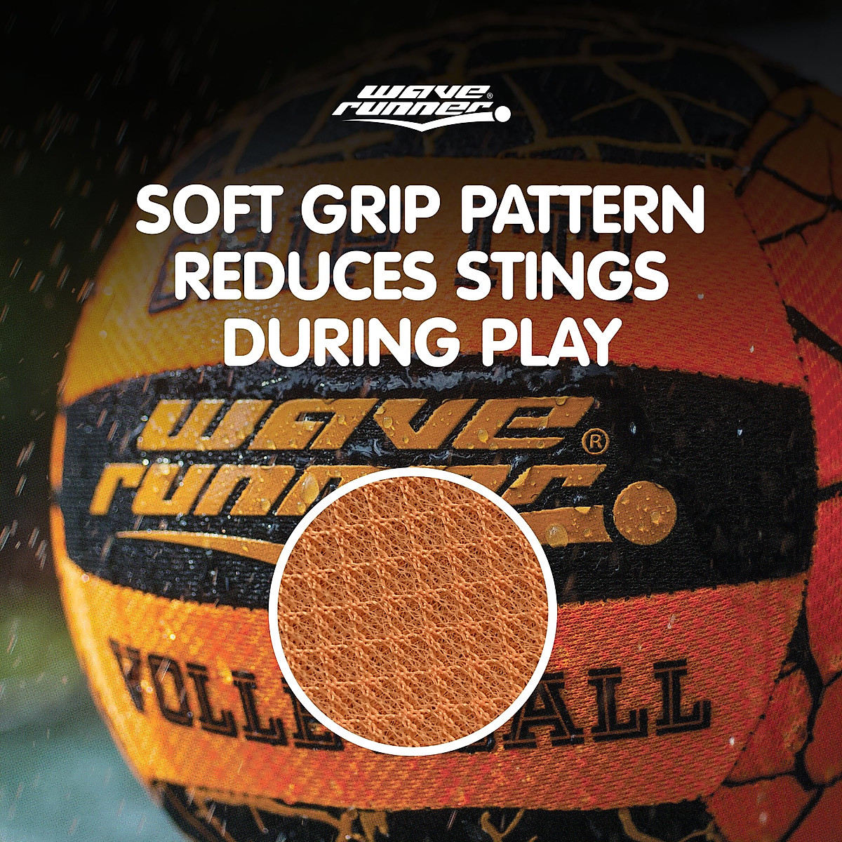 Wave Runner Waterproof Volleyball with Sure-Grip Technology - Perfect for Pool Games, Beach Volleyball and Indoor Pool - Durable Design with Special Texture for Reduced Stinging (Random Color)