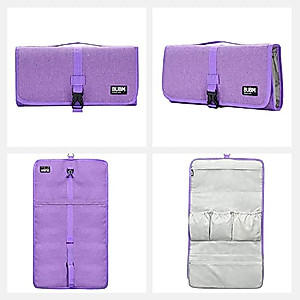 BUBM Travel Case Carrying Case Portable Storage Bag Roller Hanging Bag Organizer for Dyson Airwrap Styler,Shark Flexstyle Air Styling & Drying System,Purple