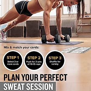 NewMe Fitness Dumbbell Workout Cards, Instructional Fitness Deck for Women & Men, Beginner Fitness Guide to Training Exercises at Home or Gym (Dumbbell, Vol 1)