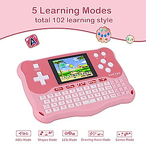 Kids Tablet/Baby Learning Pad with 102 Activities/Toddler Tablet with ABC Alphabet/Words/Music/Math Interactive Educational Electronic Toys Gifts Handheld Game for Preschool Boys Girls Ages 3-12