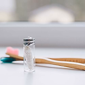 Bamboo Toothbrush 4-Pack & Compostable Silk Dental Floss with Refillable Glass Holder | Biodegradable Oral Care Set | Soft BPA-Free Bristles | Natural Eco-Friendly Gifts for Men & Women | Moso Handle