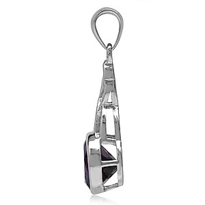 Silvershake 2.41ct. 10X8mm Natural Oval Shape African Amethyst 925 Sterling Silver Celtic Knot Pendant