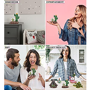 CoTa Global Cactus Snow Globe - Magical Rainbow Water Globe Figurine with Sparkling Glitter, Collectible Novelty Ornament for Home Decor, for Birthdays, Christmas, and Valentine - 45mm