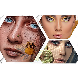 Jewseen 3PCS Nose Rings 20G Gold Nose Stud Surgical Steel Nose Piercing Jewelry Bee Nostril Piercing Jewelry L-Shaped Nose Piercings for Women Men