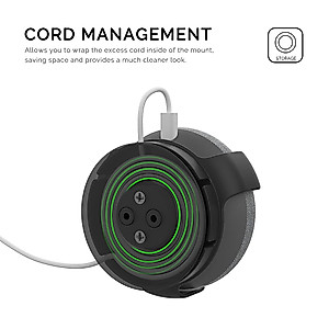 Wall Mount Stand for Google Home Mini/Dot 3rd Generation Voice Assistants Cord Storage Wall Mount(Black)