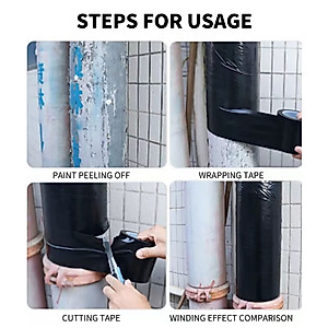 ADHES Corrosion Protection Pipe Tape, 2 Inch X 36 Yds(108FT), 6.0Mil PVC Pipe Wrap Tape Weatherproof Wrap Duct Tape for Drain Pipe, Metal & Electrical Piping, Outdoor, Underground Pipe, Black