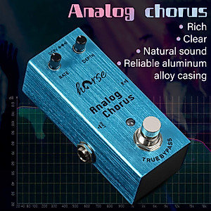 Analog Chorus Guitar Pedal, Horse Electric Effects Pedals Mini Single Type DC 9V True Bypass