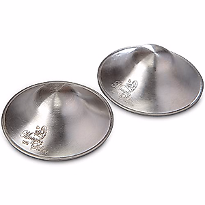 The Original Silver Nursing Cups - Nipple Shields for Nursing Newborn - Newborn Essentials Must Haves - Nipple Covers Breastfeeding - 925 Silver (2 Count (Pack of 1))