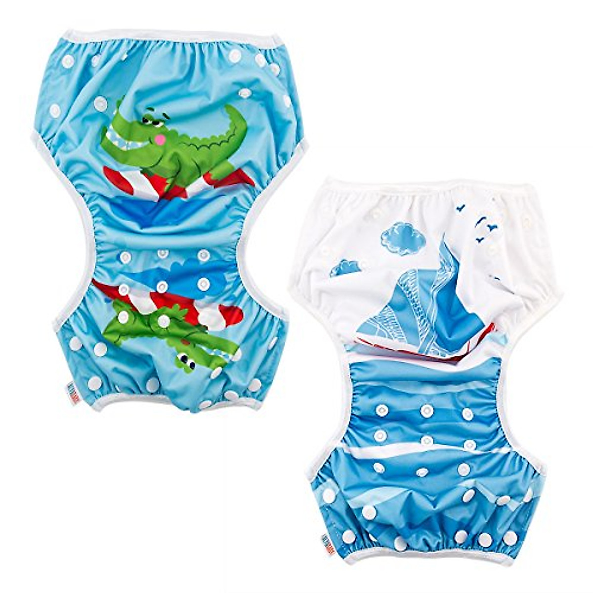 ALVABABY Swim Diapers 2pcs Reuseable Adjustable or Baby Gifts & Swimming Lessons DYK39-40 Small (Pack of 2)