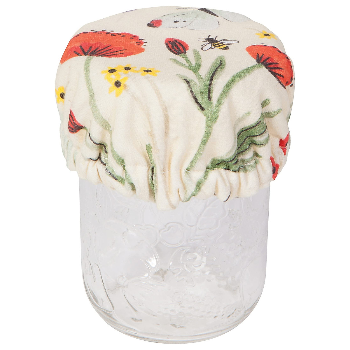 Now Designs Morning Meadow Save It Reusable Cotton Mini Bowl and Jar Covers 3.5 inches, 4.5 inches and 6.5 inches, Set of 3