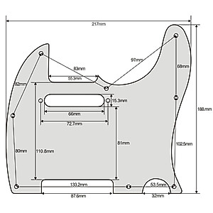 FLEOR 8 Hole TL Pickguard Scratch Plate with Pickguard Screws Set Fit USA/MX Standard TL Style Pickguard Replacement, 3Ply Wood Color