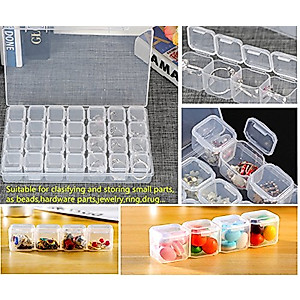 Diamond Painting Embroidery Box 3 Pack 28 Grids Plastic Storage Containers Adjustable Bead Case