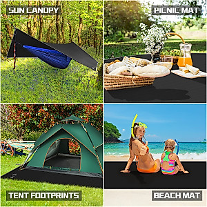 Grassman Camping Tarp, Ultralight Waterproof 10x10ft/10x12ft Rain Fly Shelter, Easy to Setup Camping Tarp Tent, Perfect for Backpacking, Hiking, Travel, Outdoor Adventures Survival Gears