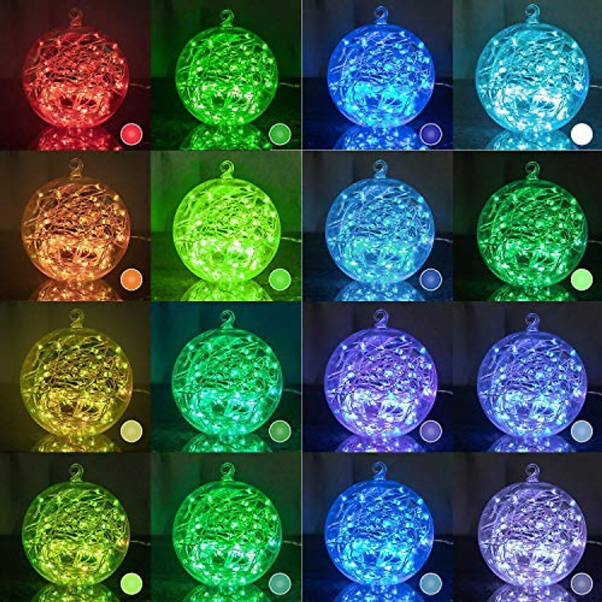 Minetom Color Changing Fairy String Lights: 66 Feet 200 Led Waterproof Twinkle Lights with Remote and Plug and 4 Light Modes for Craft Bedroom Ceiling Wedding Christmas 16 Colors