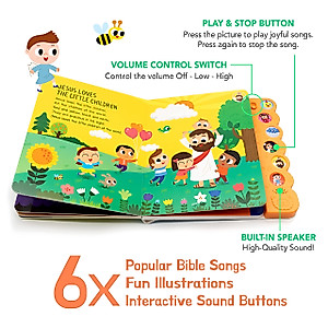 Dance with Jesus - Christian Sound Book, Sing Along Bible Songs | Christening, Dedication, Baptism Gifts for Boys, Girls, Babies | Religious Toys, Interactive Music Books for Toddlers