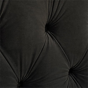 Jennifer Taylor Home David Collection Modern Upholstered King Size Size Bed Frame, Hand Tufted and Nailhead Trim, Dark Charcoal Grey