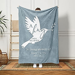 Personalized Memorial Blanket Custom Throw Blanket In Loving Memory of Mom Dad Sorry for Loss Sympathy gift Remembrance Gift Bereavement Gift (Minky, 30x40 inches)