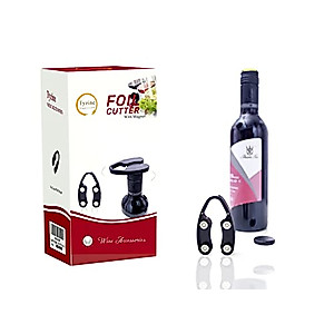 Tyzine 4 Pack Magnetic Design Wine Foil Cutter|Wine Bottle Opener Accessory, Gift for Wine Lovers (4)