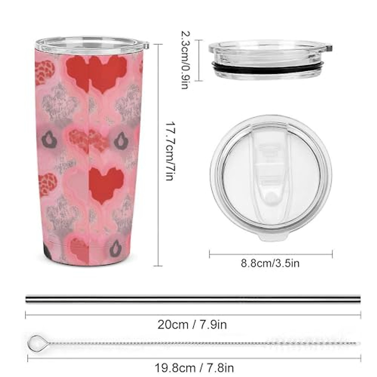 20 Oz Tumbler With Straw Leak Proof Thermos Cup, Poodles Dogs Stainless Steel Insulated Travel Coffee Mug Fit for Car Cup Holder