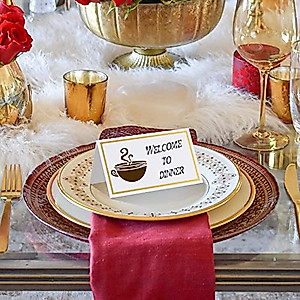 YOUYIDUN 106 Pcs Place Cards with Gold Foil Border, Paper Name Place Cards for Table Setting, Blank Table Tent Placecards for Weddings, Banquets, Birthday Events, Dinner Parties Cards
