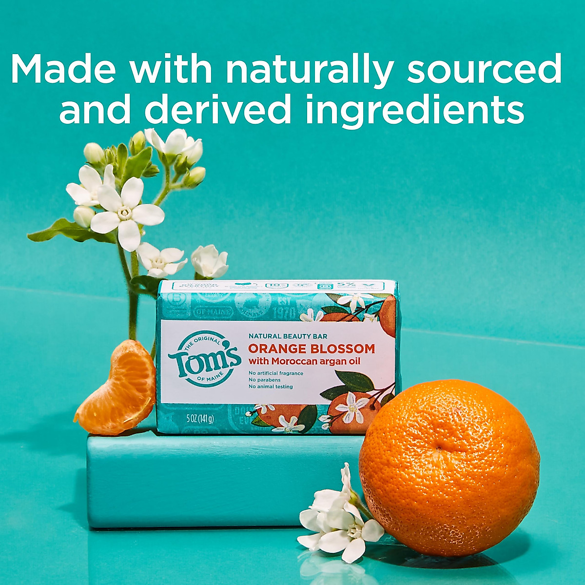 Tom's of Maine Natural Beauty Bar Soap, Orange Blossom With Moroccan Argan Oil, 5 oz. 6-Pack