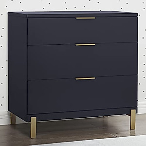 Delta Children Hendrix 3 Drawer Dresser, Midnight Grey/Bronze