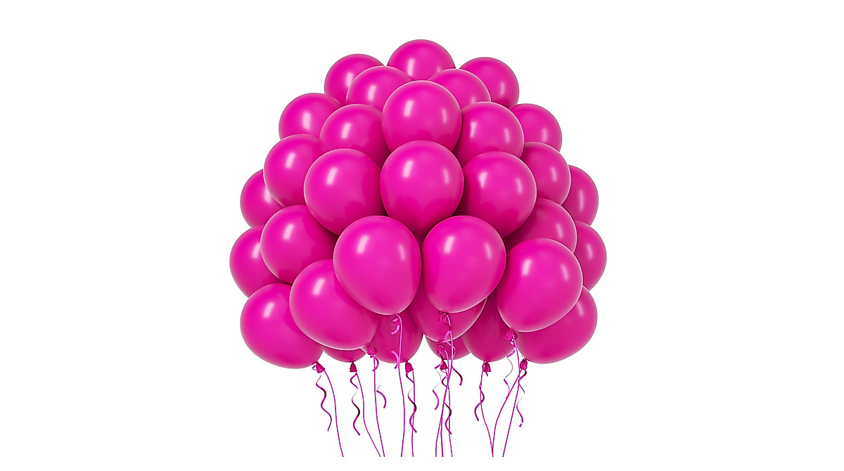 80pcs Hot Pink Balloons for Party Decor | Bright Latex 12inch Set