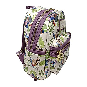 Loungefly Disney Lilo and Stitch Allover Print Womens Double Strap Shoulder Bag Purse