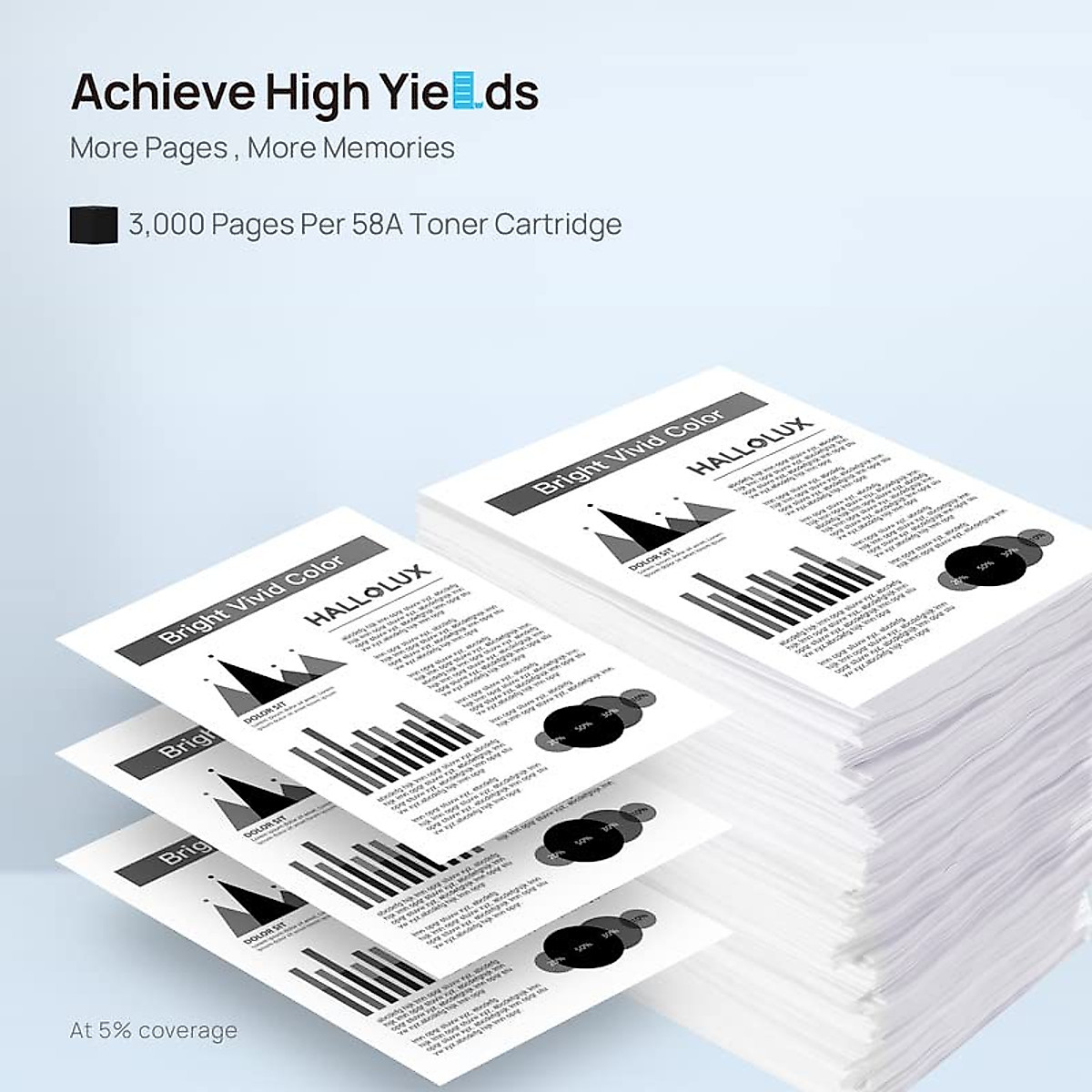 HALLOLUX 58A CF258A Toner Cartridge (No Chip) Replacement for HP 58A CF258A 58X CF258X Toner Cartridge Compatible with Laserjet Pro M404n M404dn M404dw MFP M428fdw M428dw M428fdn Printer 2 Black