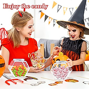 Merkaunis 12PCS Hexagon Plastic Jars Clear Candy Jar Plastic Cookie Jars with Airtight Lids Plastic Jar with Lid Wide Mouth Reusable Containers Bulk Coffee Candy Display for Gifts and Storage (30 oz)