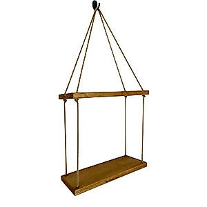 Sevenoneseven Hanging Shelves Wall Shelves Floating Shelves Rustic Wall Mounted Shelves Solid Wood Floating Wall Shelf Farmhouse Decor-2 Tier Perfect for Your Living Room Wall Decor,Bathroom Shelves