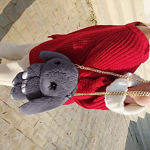 Plush Cartoon Rabbit Shaped Crossbody Faux Fur Bunny Hare Shoulder Bag Knapsack Girls Travel Satchel