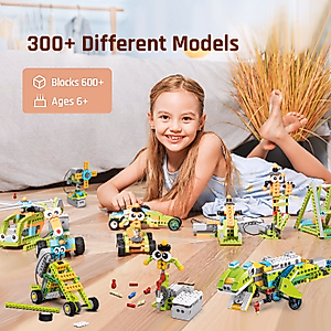 Coding Robot Kit for Kids Ages 6+, 200+ in 1 APP Control Dinosaur Robot Toy, Educational Scratch Programming Robotic Kit with 47 Video Courses,Birthday for Boys Girls(600 Blocks)