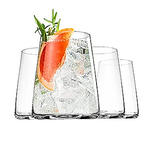 Premium Highball Drinking Glasses Set of 4, 17oz - Ideal Father's Day Gift - High-Quality German-Made, Durable, Elegant Glassware - Perfect for Cocktails, Water, Juice - Sleek European Style Tumblers