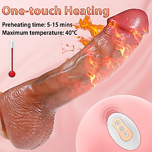 Sex Toys Thrusting Dildo Vibrator - Realistic Dildos Vibrators for G Spot - Anal Butt Plug with 9 High-Speed Thrusting & Vibrating & Suction Cup, Strapless Strap-On Dildo Adult Toy & Games for Men