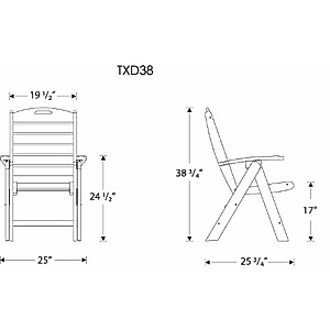 Trex Outdoor Furniture Yacht Club Folding Highback Chair, Sand Castle