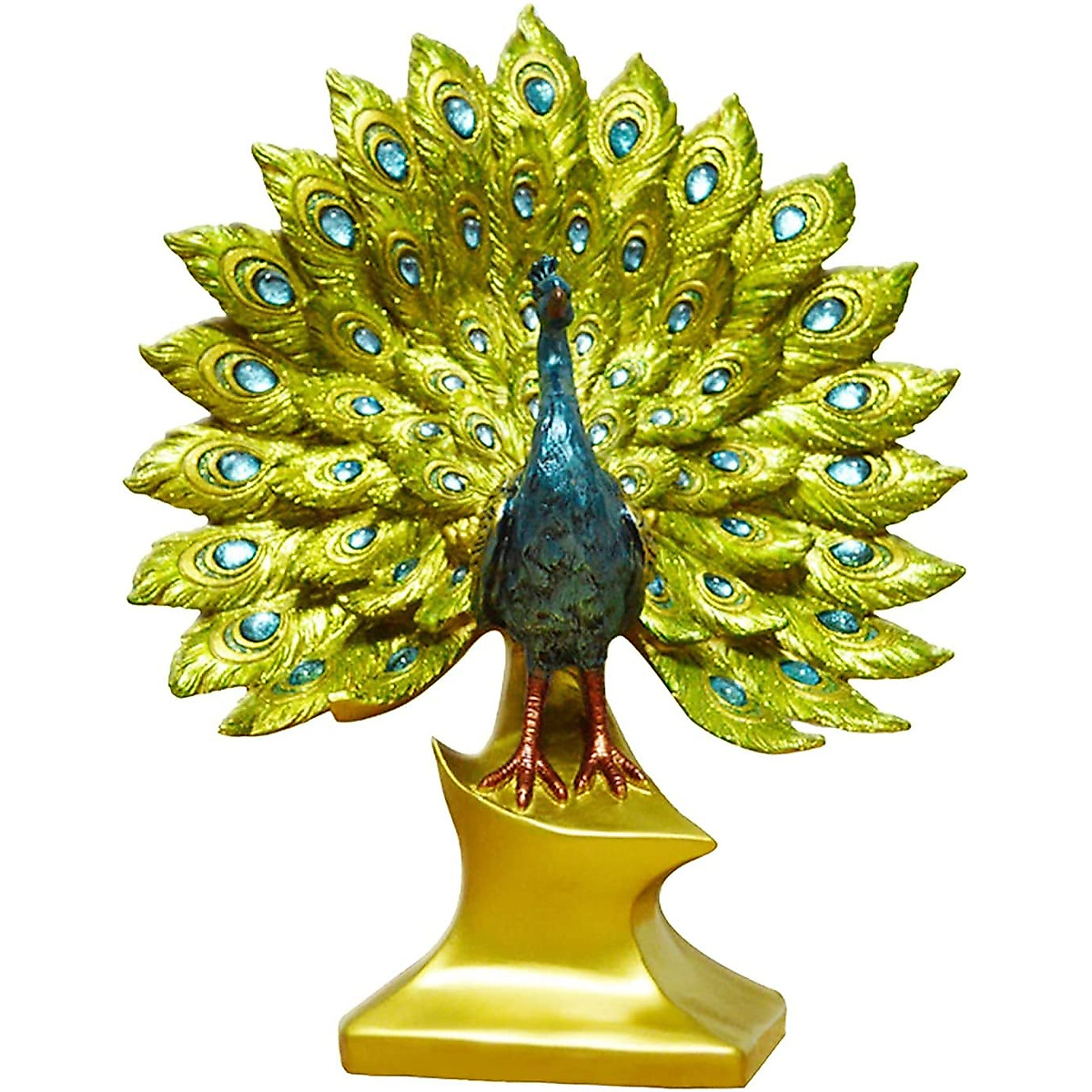 Peacock Figurine Desktop Statue Modern Peacock Ornament Desk Table Statue for Home Bedroom Living Room Garden Office - Style 03